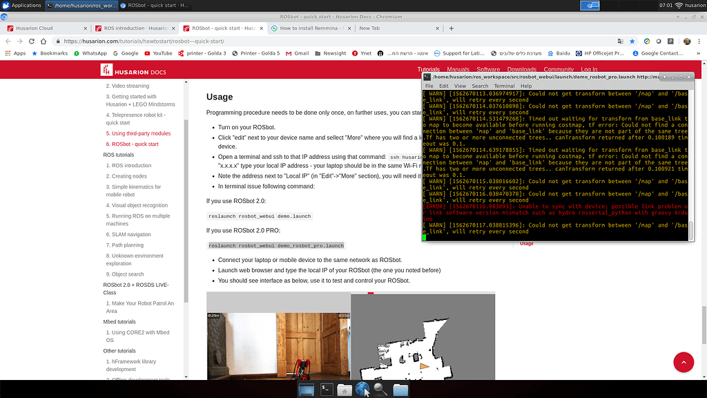 Error in terminal emulator - Bugs - Husarion Community